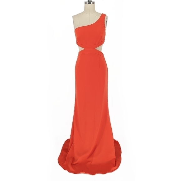 JAYGODFREY | Dresses | Jay Godfrey One Shoulder Maxi Dress Orange 4 ...